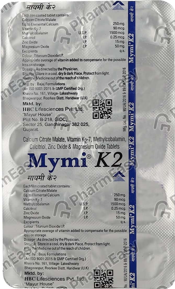 Buy Mymi K2 Tablet 10'S Online at Flat 15% OFF | PharmEasy