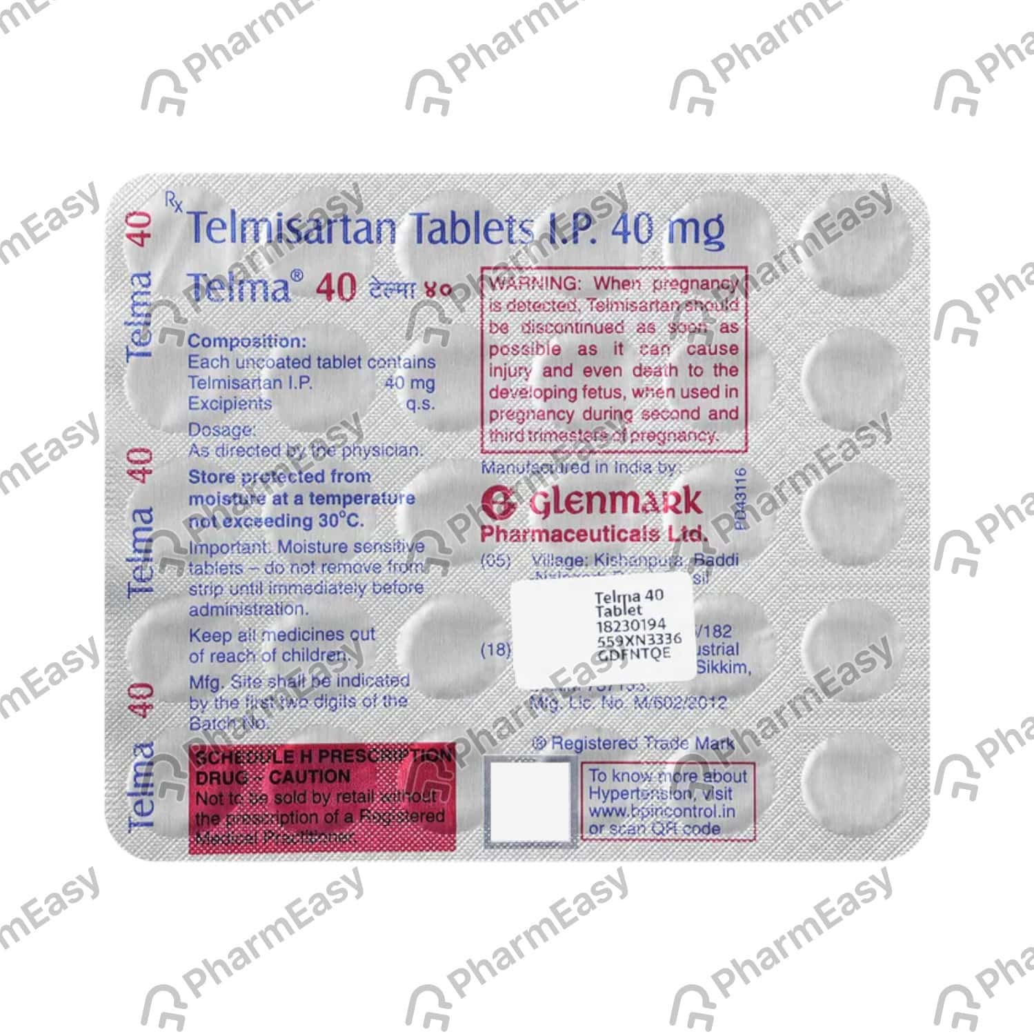 Telbind 40 MG Tablet (10): Uses, Side Effects, Price & Dosage | PharmEasy