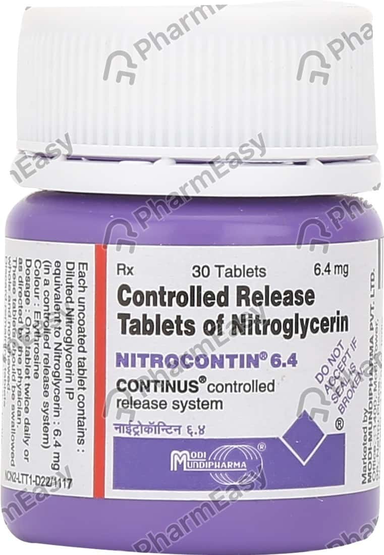 Nitrocontin 6.4 MG Tablet (30): Uses, Side Effects, Price & Dosage ...