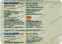 Calcijoint D3 60000 IU Chewable Tablet (4): Uses, Side Effects, Price ...