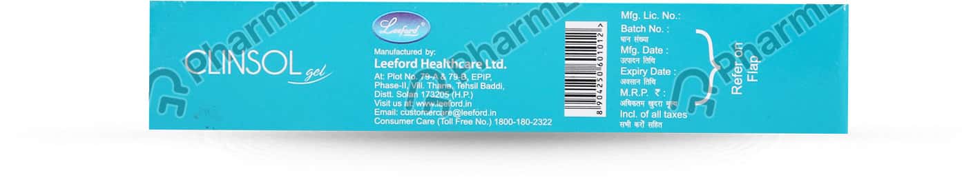 Clinsol 1% Gel: Uses, Side Effects, Price & Dosage | PharmEasy