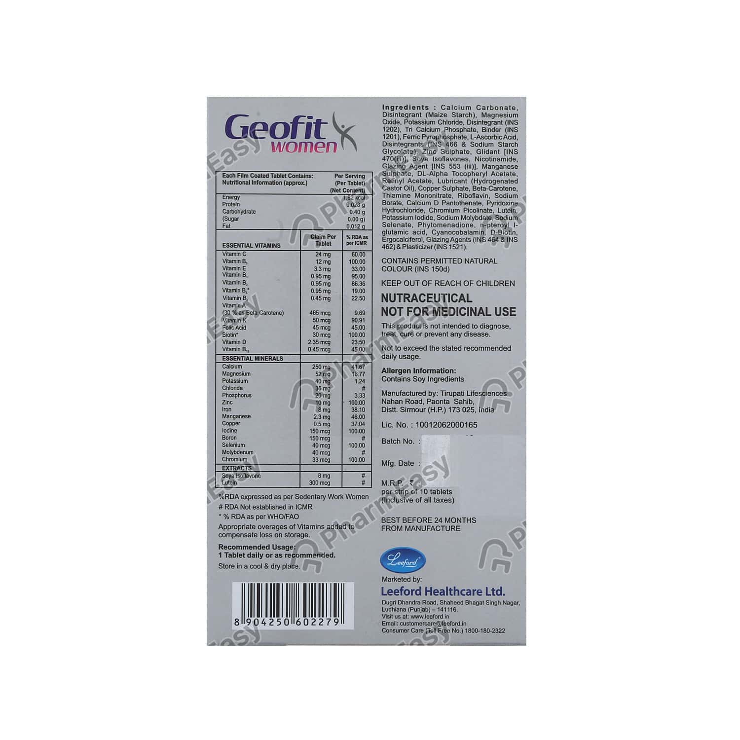 Buy Geofit Women Tab Online at Flat 18% OFF* | PharmEasy