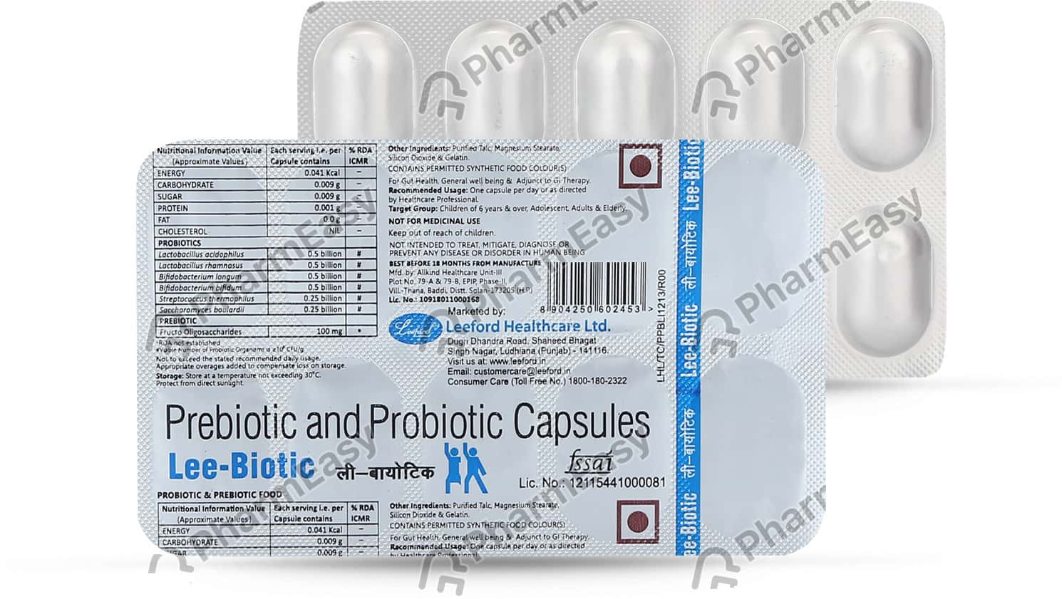 Buy Lee Biotic Strip Of 10 Capsules Online at Flat 15% OFF | PharmEasy