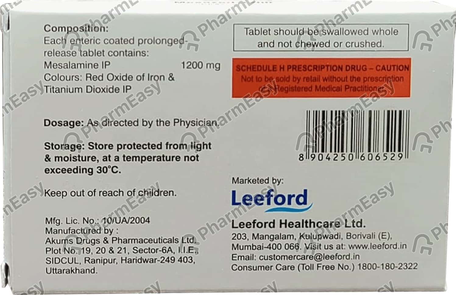 Mesazed 1.2 G Tablet (10): Uses, Side Effects, Price & Dosage | PharmEasy