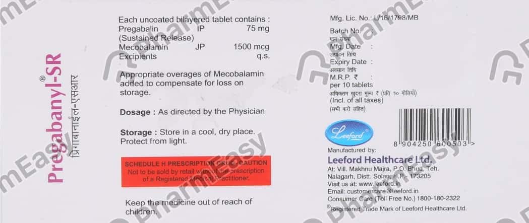 Pregabanyl Sr Tablet: Uses, Side Effects, Price, Dosage & Composition ...