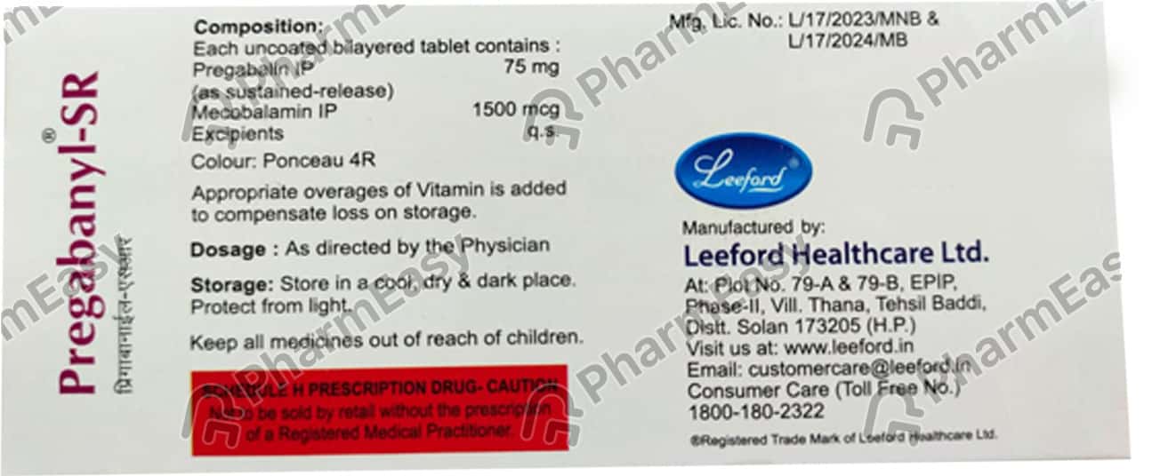 Pregabanyl Sr Strip Of 10 Tablets: Uses, Side Effects, Price & Dosage ...