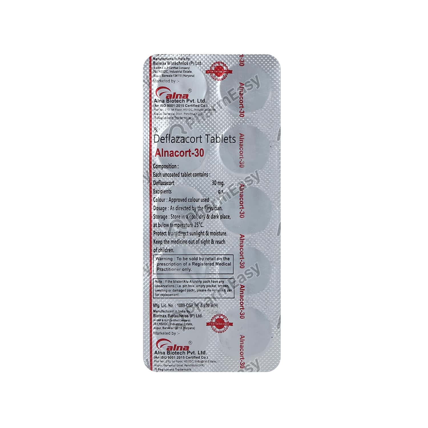 Alnacort 30 MG Tablet (10): Uses, Side Effects, Price & Dosage | PharmEasy