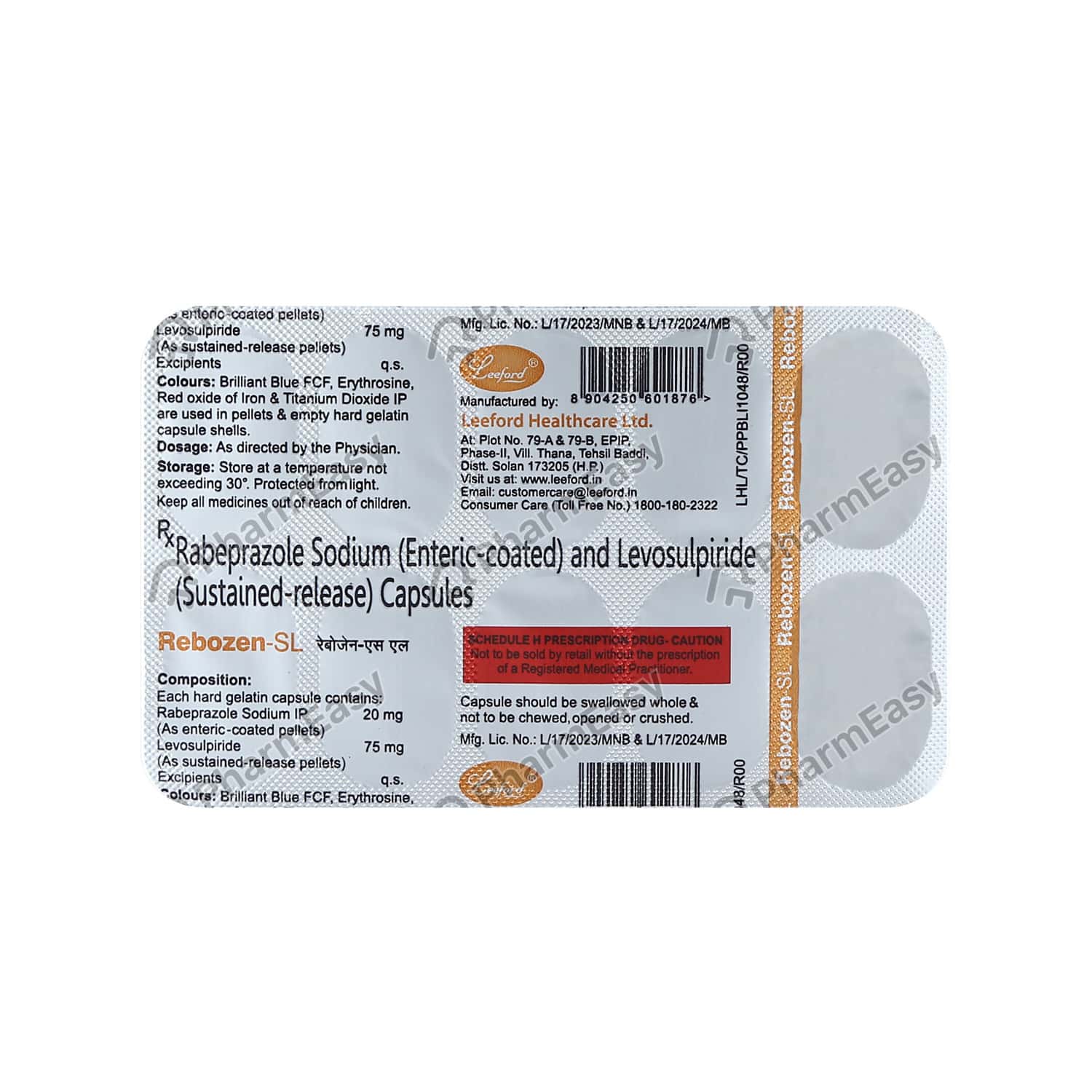 Rebozen Sl Capsule - Uses, Side Effects, Dosage, Composition & Price ...