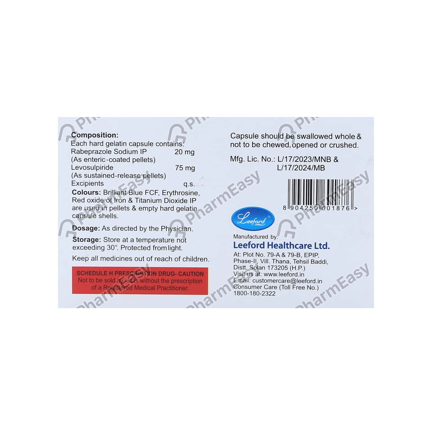 Rebozen Sl Capsule - Uses, Side Effects, Dosage, Composition & Price ...