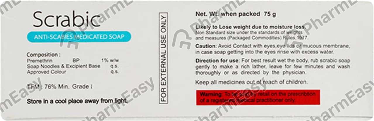 Scrabic 1 %W/W Soap (75): Uses, Side Effects, Price & Dosage | PharmEasy