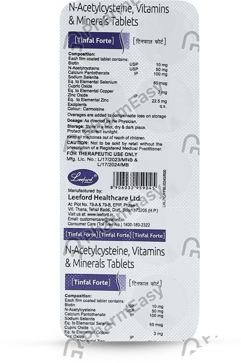 Buy Tinfal Forte Strip Of 10 Tablets Online at Flat 15% OFF | PharmEasy