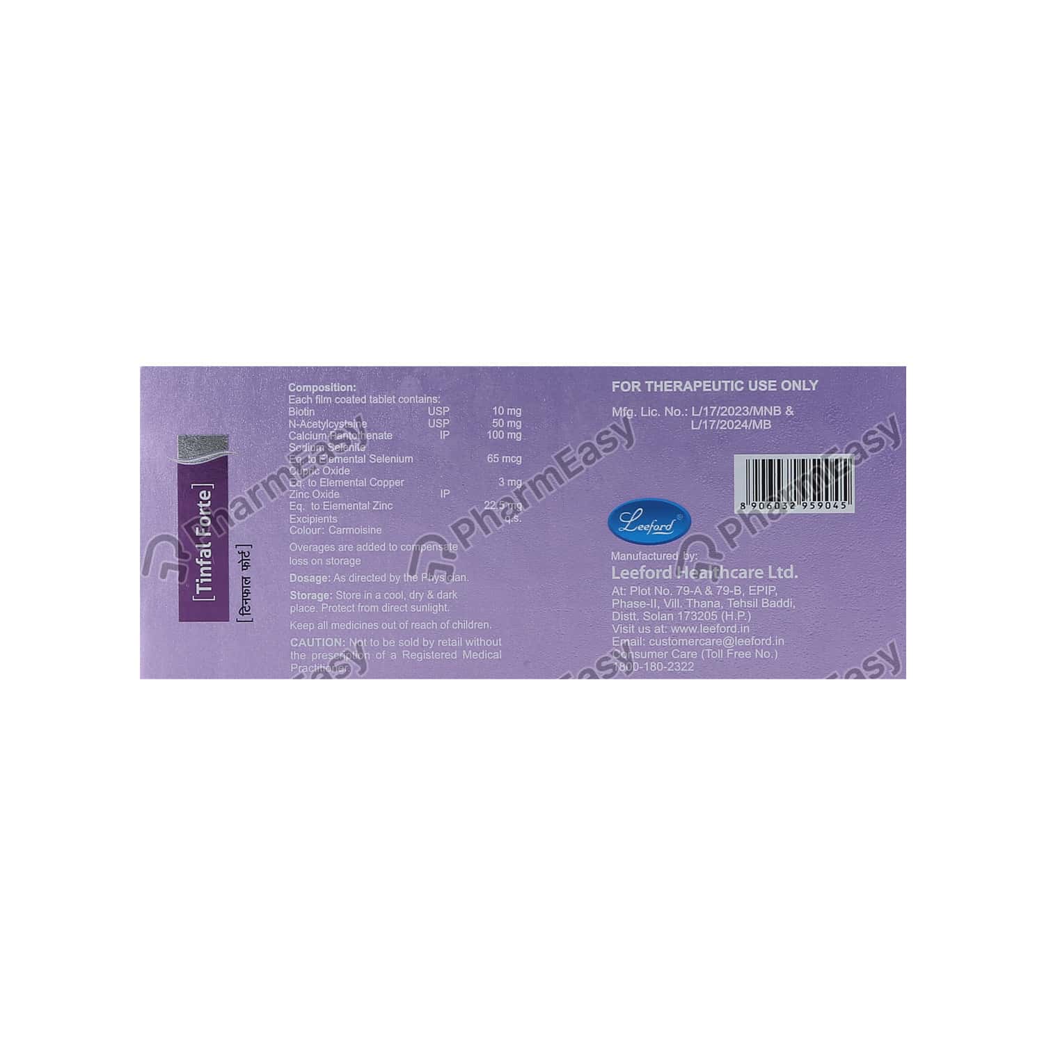 Buy Tinfal Forte Tablet Online at Flat 18% OFF* | PharmEasy