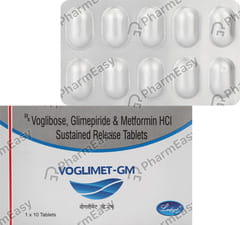 Voglimet Gm 2mg Strip Of 10 Tablets: Uses, Side Effects, Price & Dosage ...