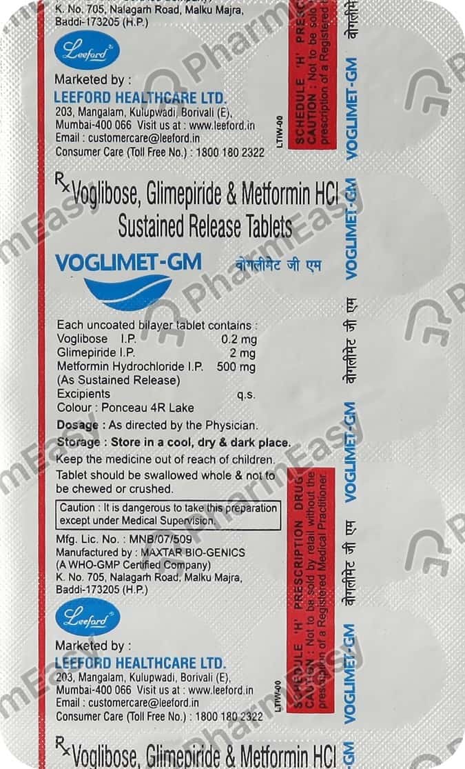 Voglimet Gm Tablet: Uses, Side Effects, Price, Dosage & Composition ...