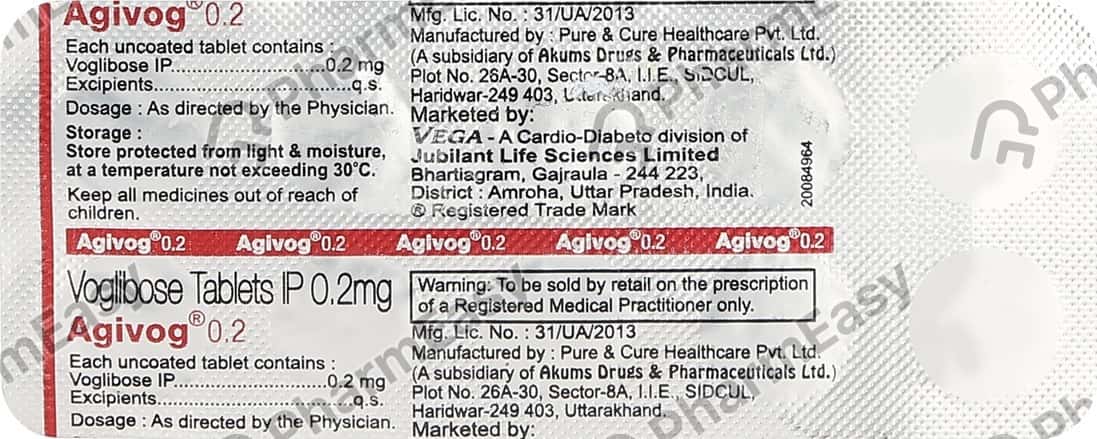 Agivog 0.2 MG Tablet (10): Uses, Side Effects, Price & Dosage | PharmEasy