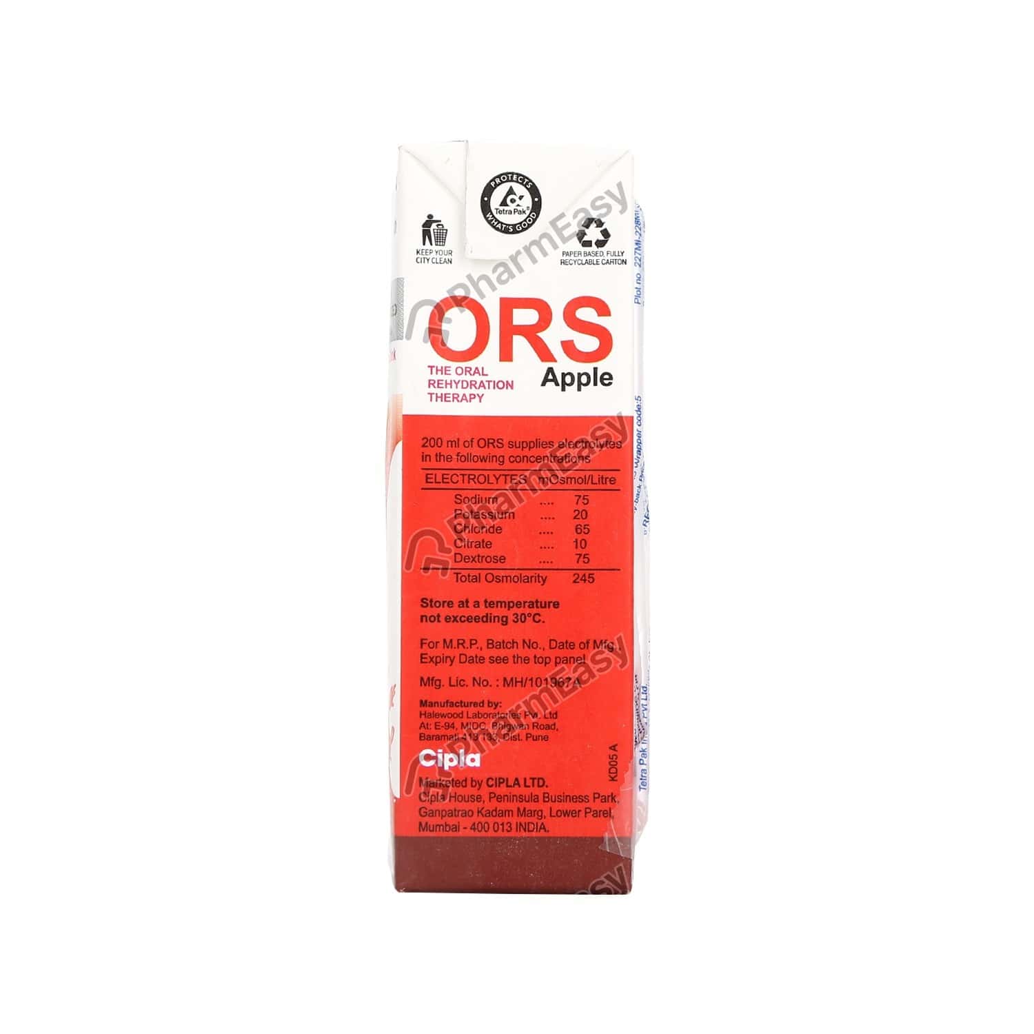 Ors Apple Flavour Tetrapack Of 200ml Liquid: Uses, Side Effects, Price ...