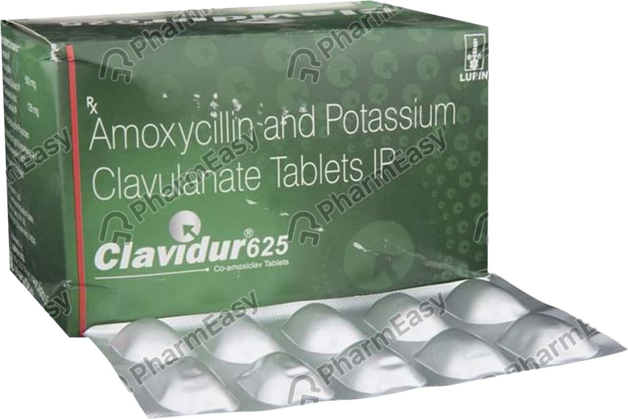 Clavidur 625mg Strip Of 10 Tablets: Uses, Side Effects, Price & Dosage ...