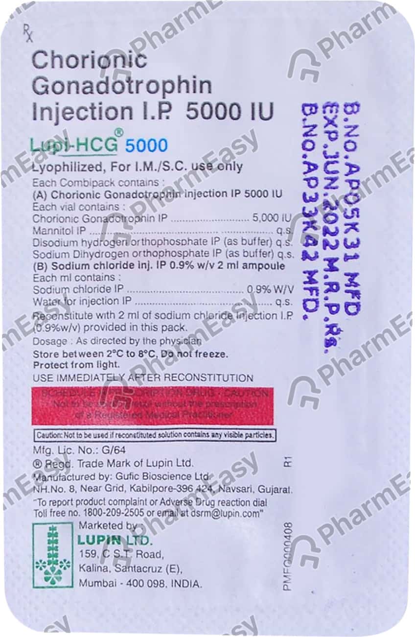 Lupi Hcg Hp 5000 IU Powder For Injection (1): Uses, Side Effects, Price ...