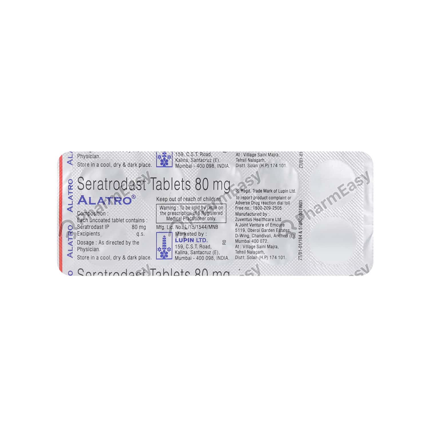 Buy Alatro 80 MG Tablet (10) Online at Flat 18% OFF* | PharmEasy