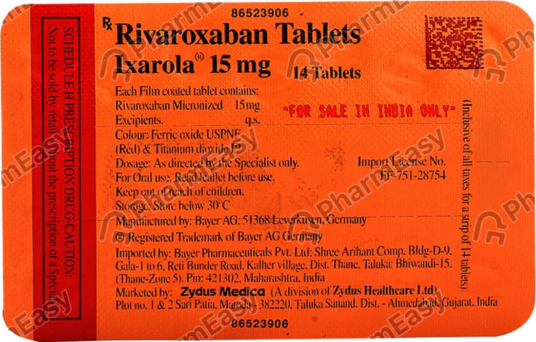 Xarelto 15 MG Tablet (14): Uses, Side Effects, Price & Dosage | PharmEasy