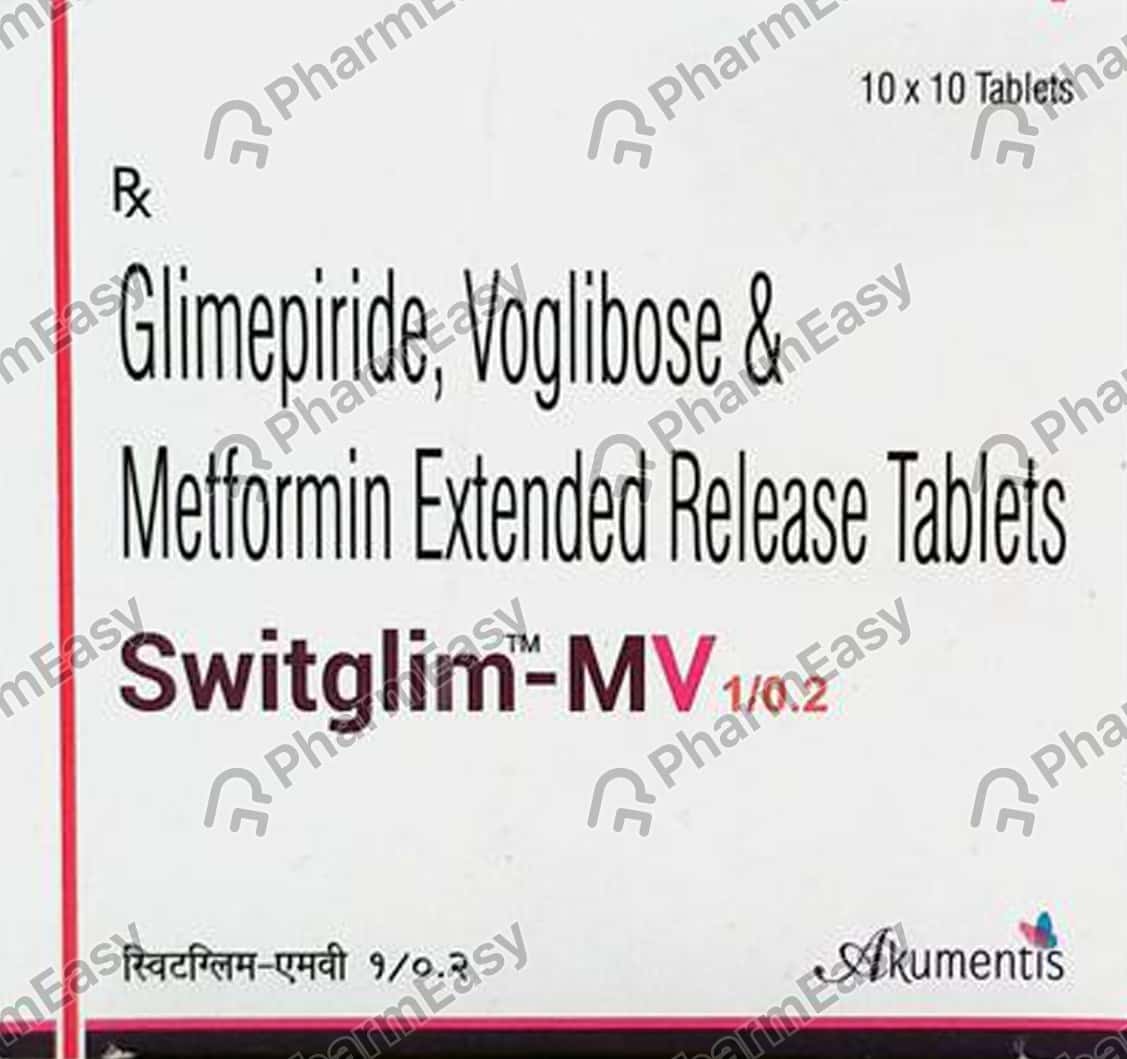 Switglim Mv 1/0.2mg Strip Of 10 Tablets: Uses, Side Effects, Price ...