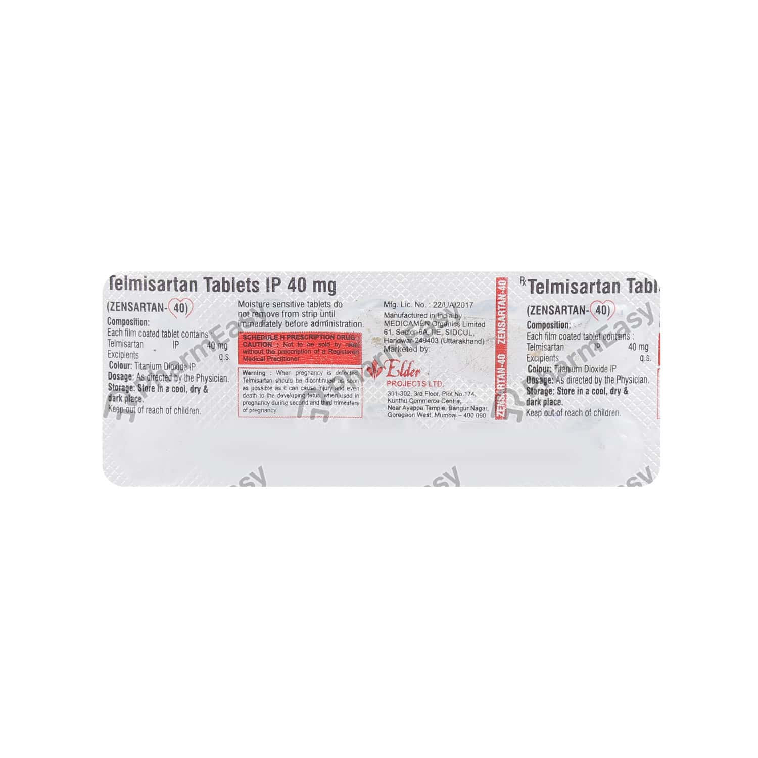 Zensartan 40 MG Tablet (10) - Uses, Side Effects, Dosage, Composition ...