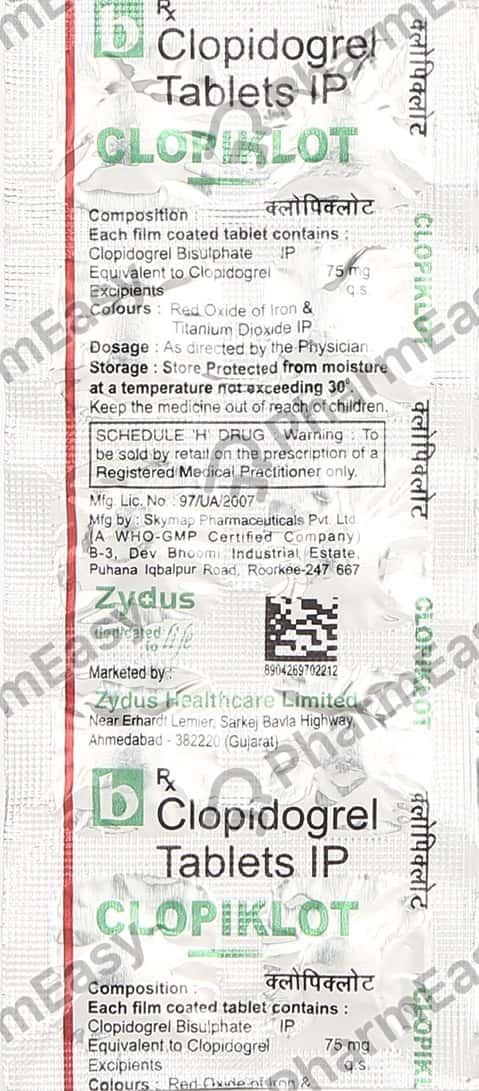 Clavix 75 MG Tablet (15): Uses, Side Effects, Price, Dosage ...