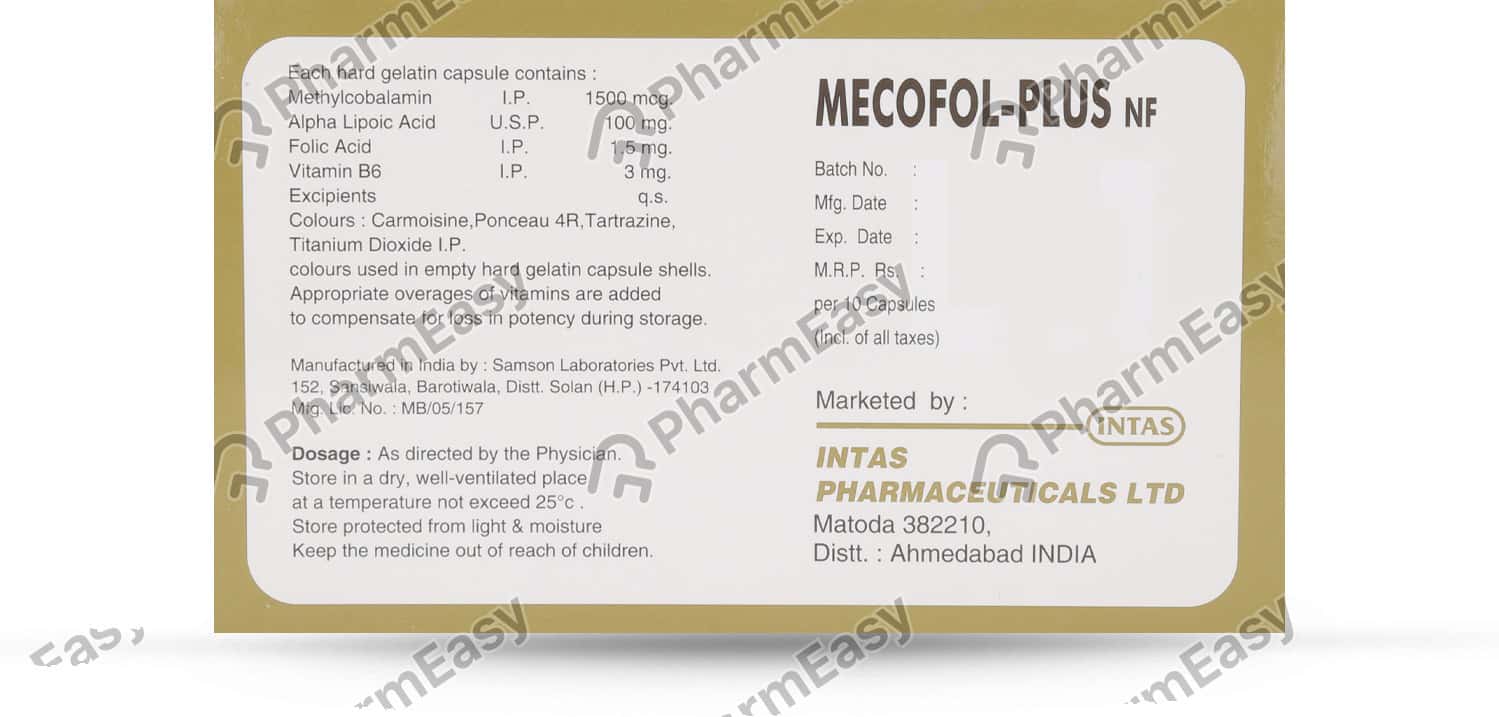 Mecofol Plus Nf Capsule: Uses, Side Effects, Price, Dosage ...