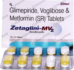 Zetaglim Mv2 Strip Of 10 Tablets: Uses, Side Effects, Price & Dosage ...