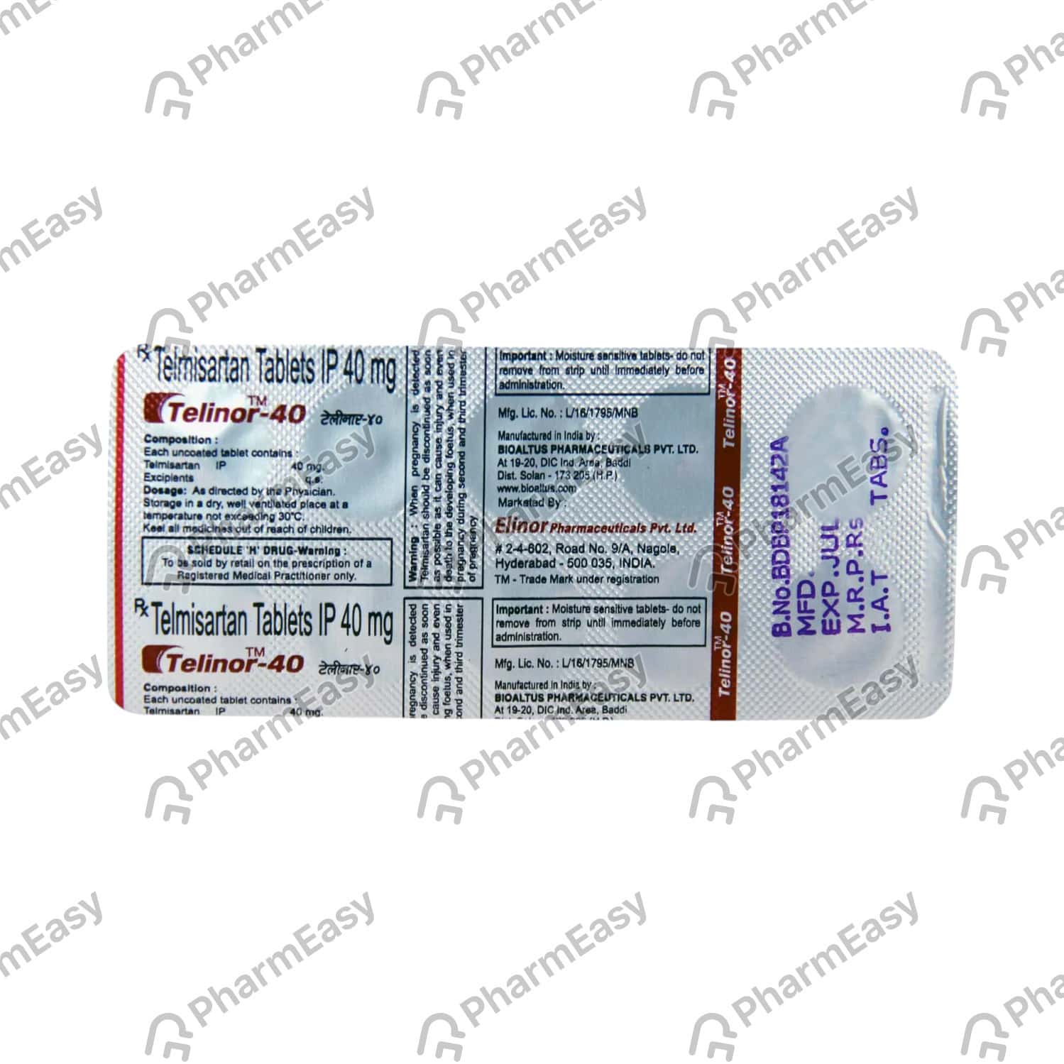 Telinor 40 MG Tablet (10): Uses, Side Effects, Price & Dosage | PharmEasy