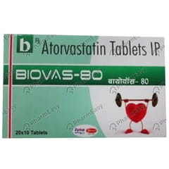 Biovas 80 MG Tablet (10) - Uses, Side Effects, Dosage, Composition ...