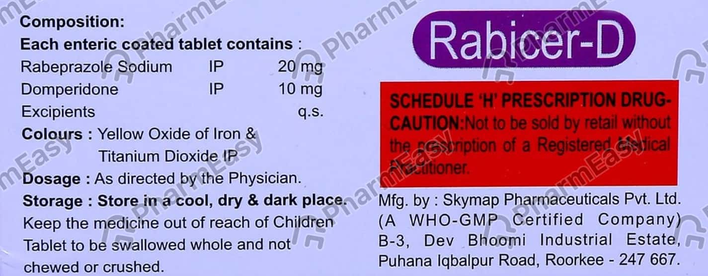 Rabicer D Strip Of 10 Tablets: Uses, Side Effects, Price & Dosage ...