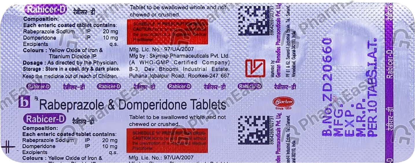 Rabicer D Strip Of 10 Tablets: Uses, Side Effects, Price & Dosage ...