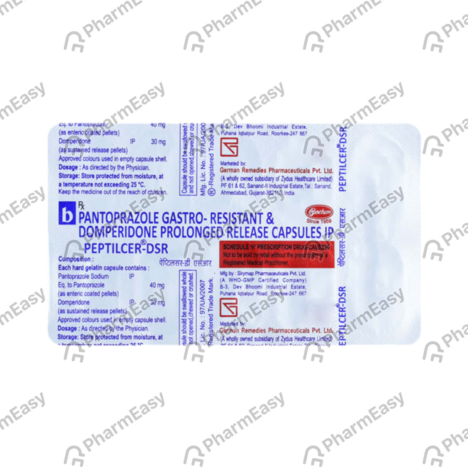 Peptilcer Dsr Strip Of 10 Capsules: Uses, Side Effects, Price & Dosage ...