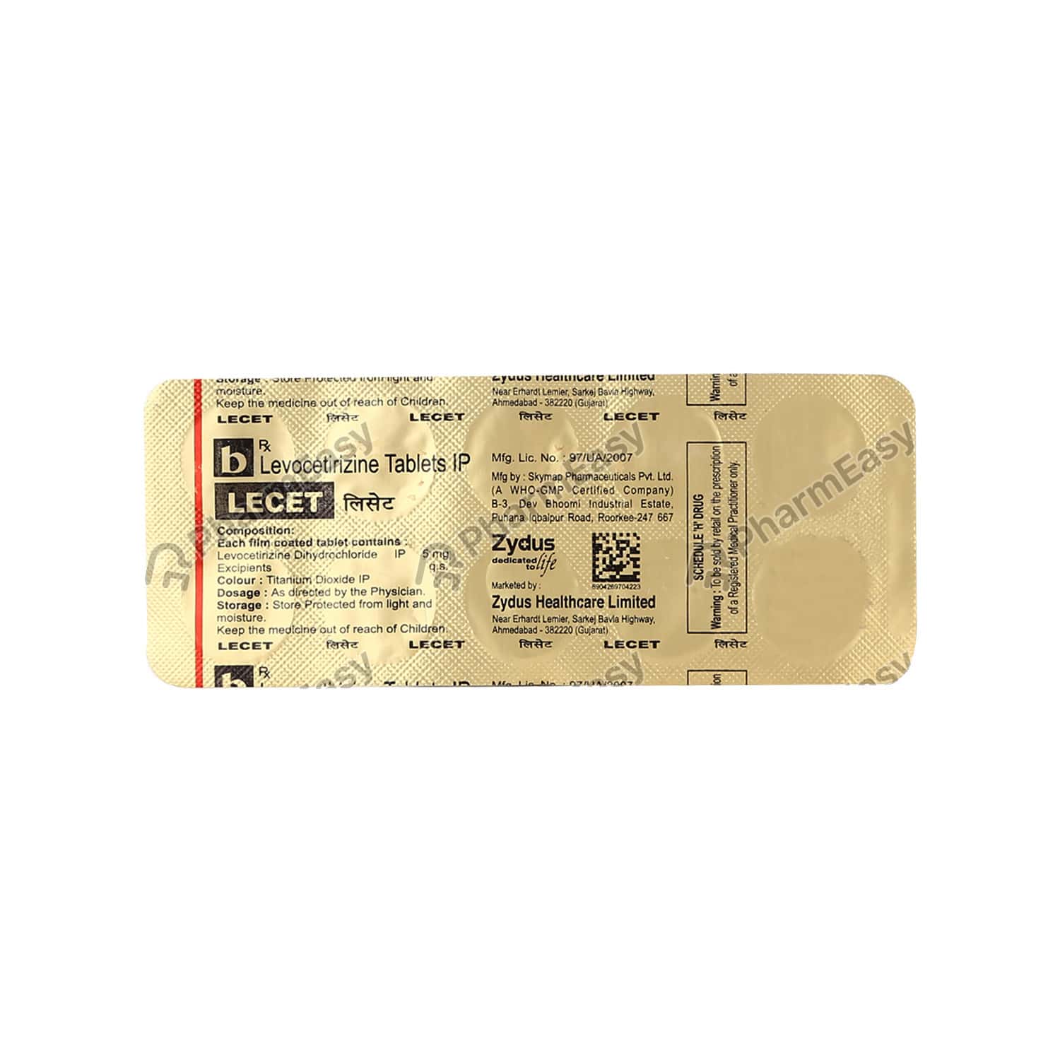 Lecet 5 MG Tablet (10) - Uses, Side Effects, Dosage, Composition ...