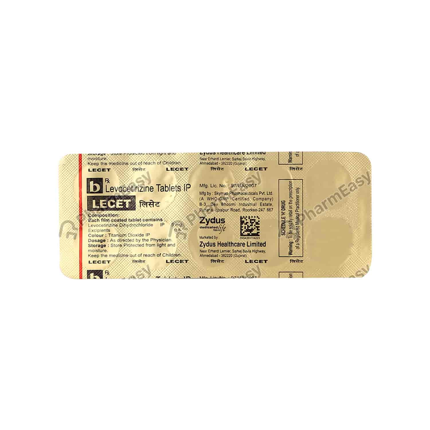 Buy Lecet 5mg Tablet Online at Flat 18% OFF* | PharmEasy