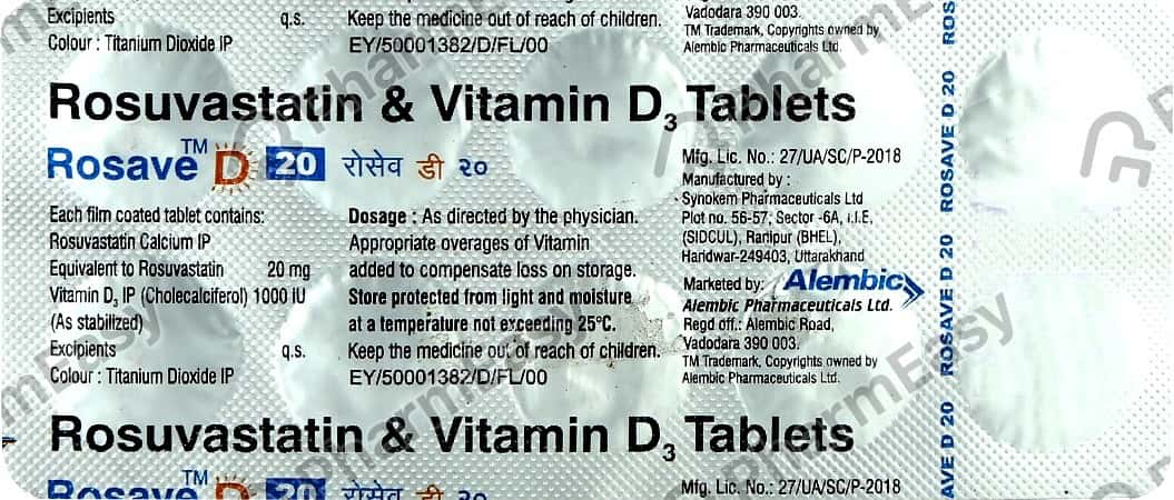 Rosave D 20mg Tablet: Uses, Side Effects, Price & Dosage | PharmEasy