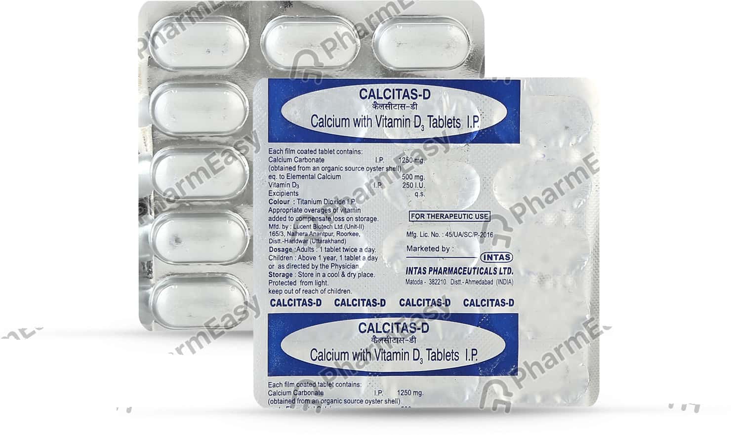 Calcitas D Strip Of 15 Tablets: Uses, Side Effects, Price & Dosage ...