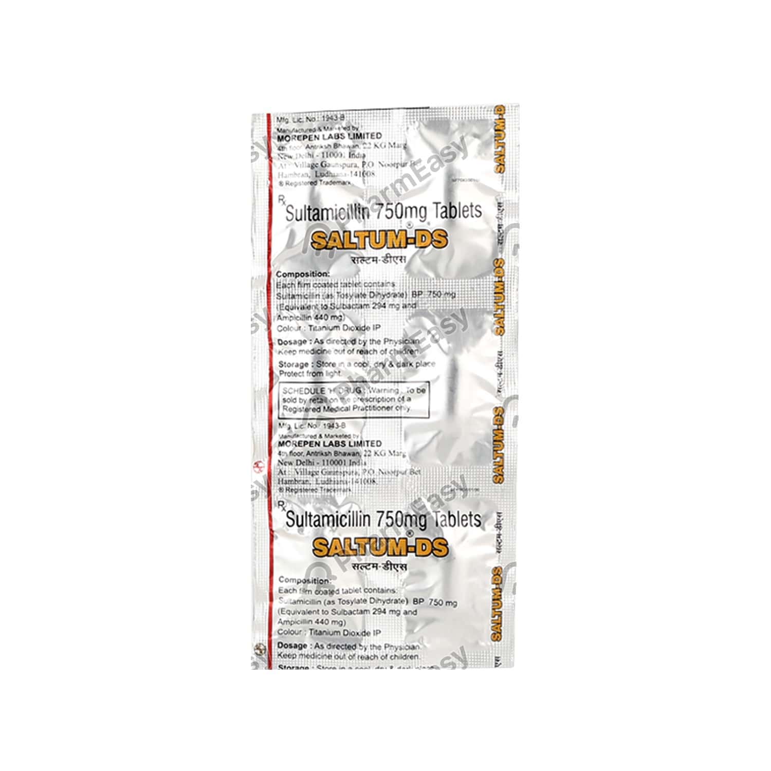 Buy Saltum Ds 750 MG Tablet (6) Online at Flat 18% OFF* | PharmEasy