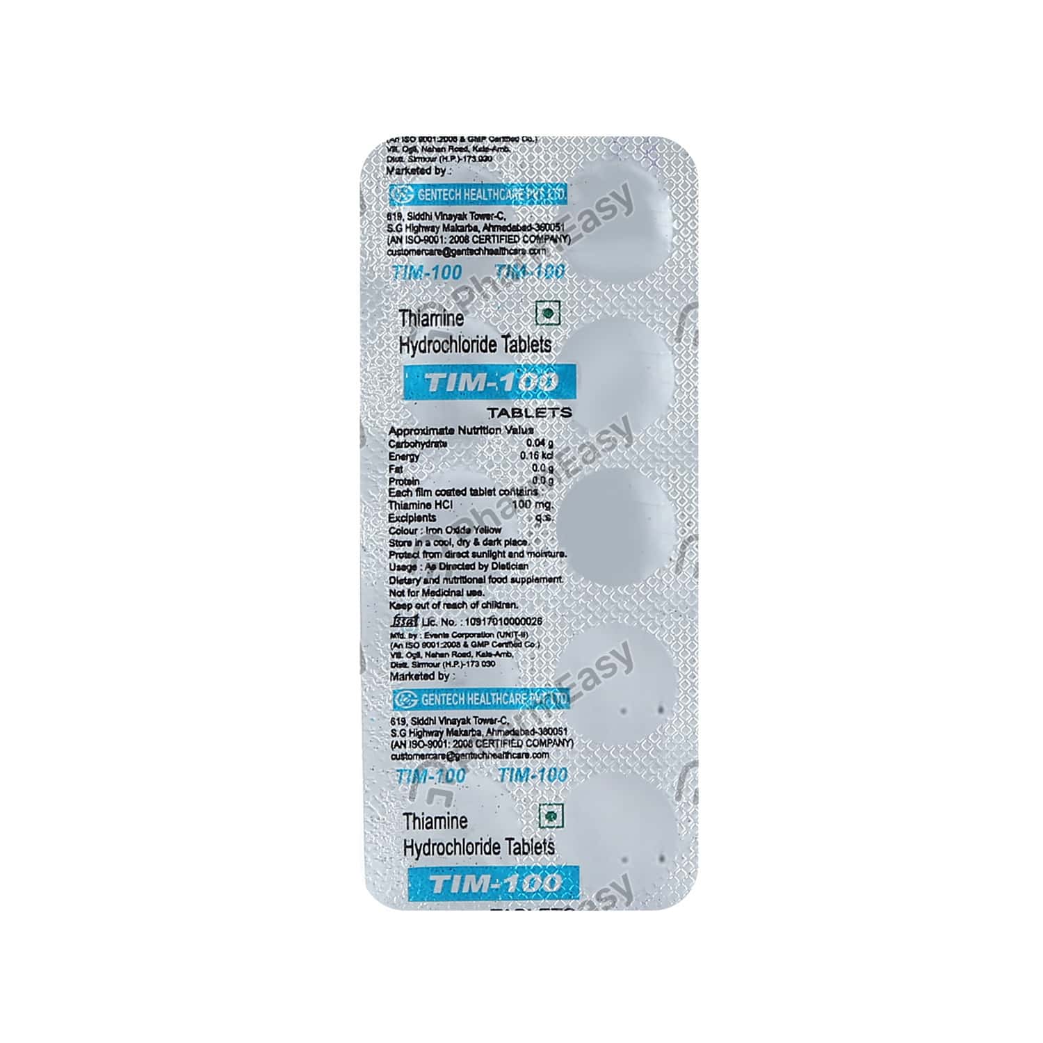 Buy Tim 100 MG Tablet (10) Online at Flat 18% OFF* | PharmEasy