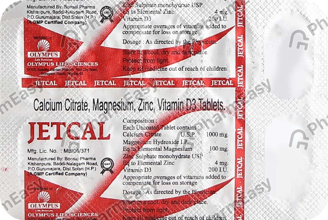 Jetcal Strip Of 10 Tablets - Uses, Side Effects, Dosage, Composition ...