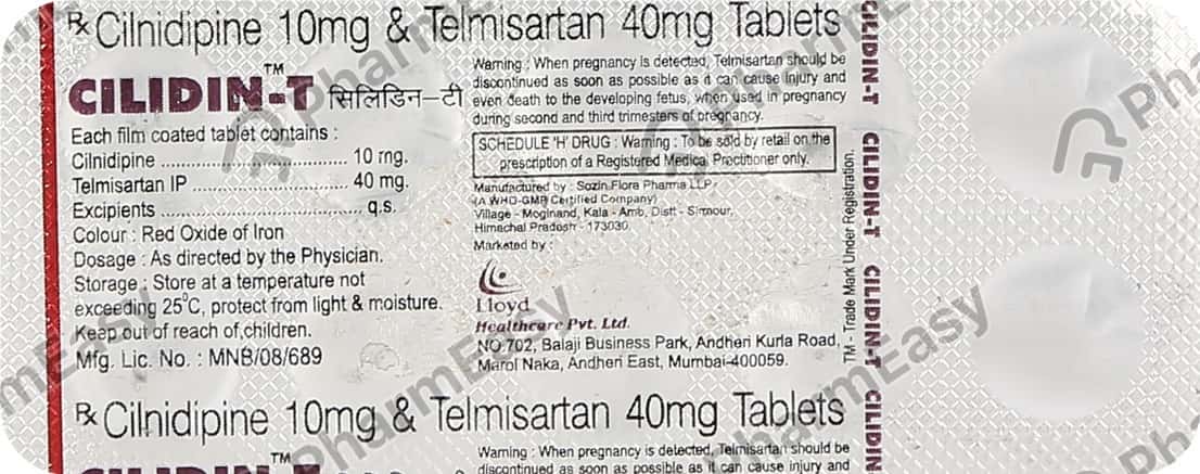Cilidin T Strip Of 10 Tablets: Uses, Side Effects, Price & Dosage ...