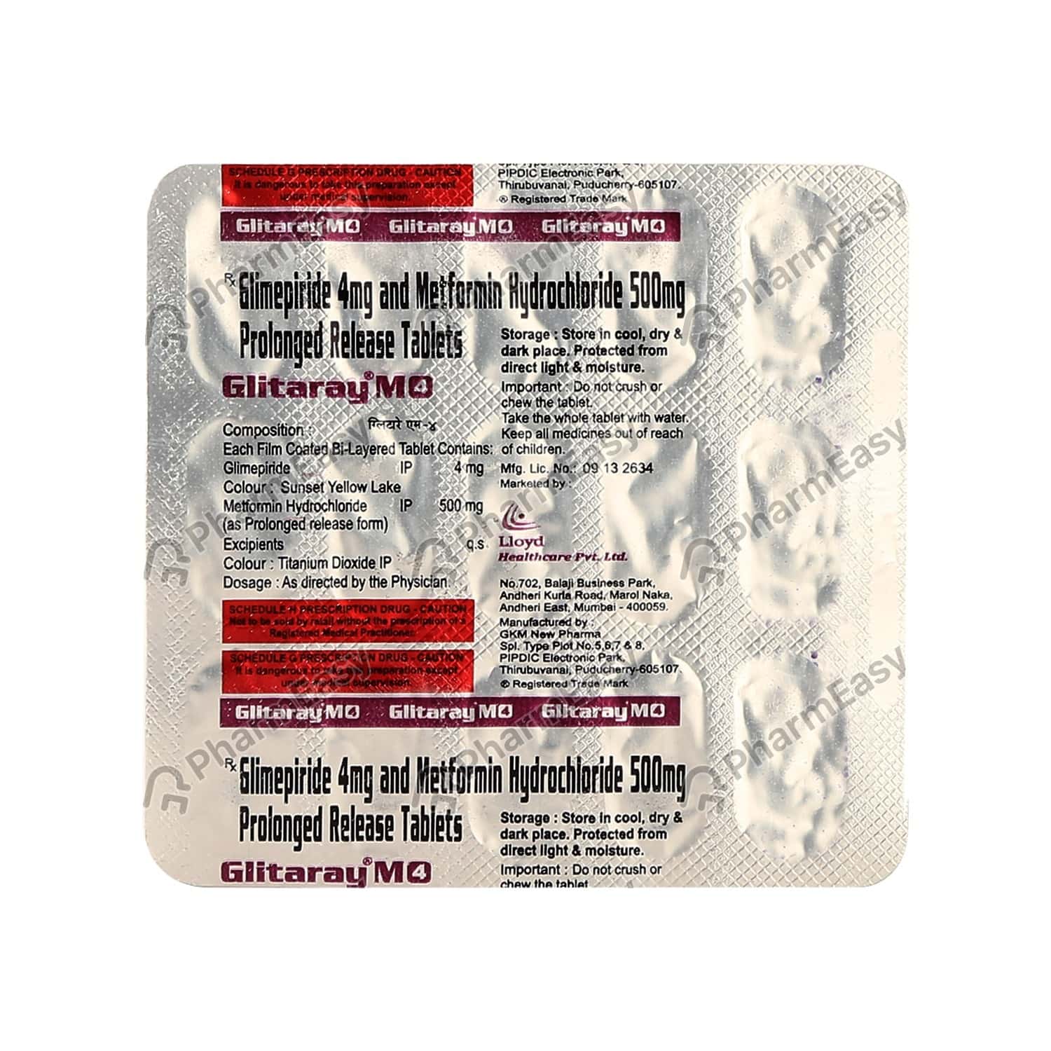 Glitaray M 4mg Strip Of 15 Tablets - Uses, Side Effects, Dosage ...