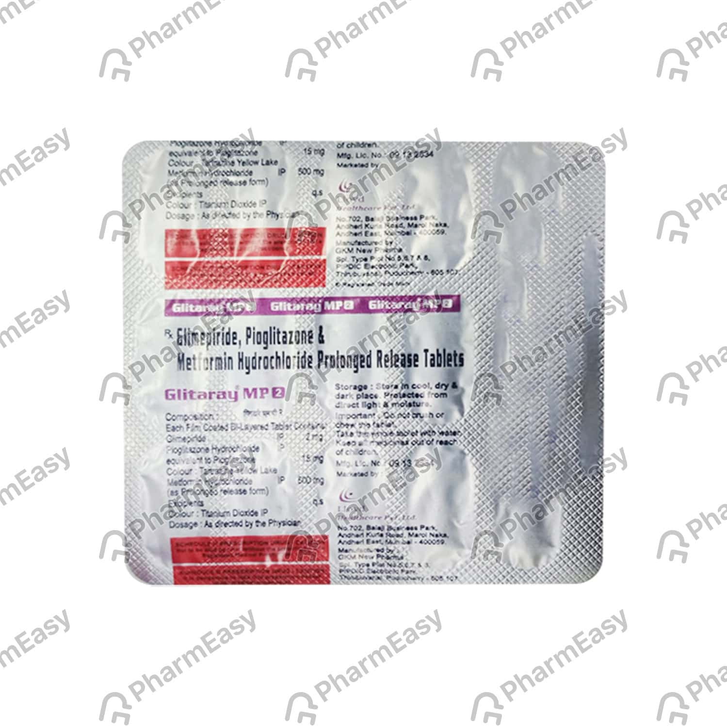 Glitaray Mp 2mg Strip Of 15 Tablets: Uses, Side Effects, Price & Dosage ...