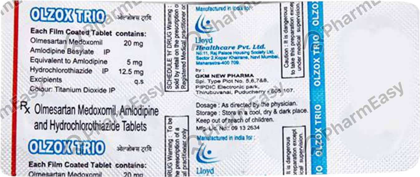 Olzox Trio 20mg Tablets: Uses, Side Effects, Price & Dosage | PharmEasy