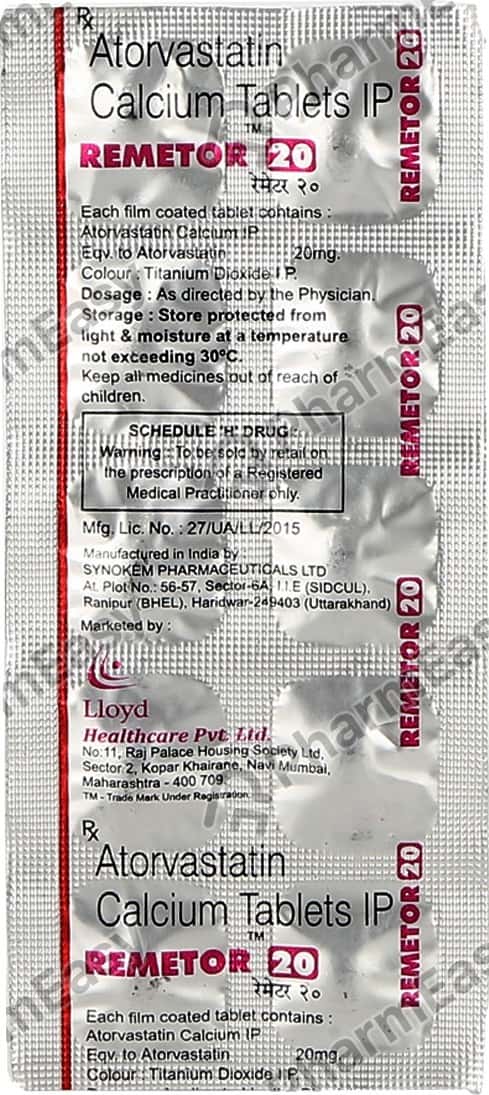 Remetor 20 MG Tablet (10): Uses, Side Effects, Price & Dosage | PharmEasy