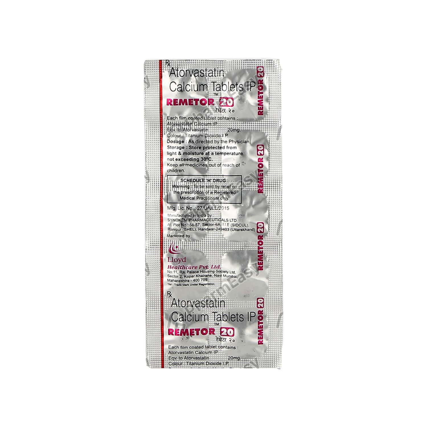Remetor 20 MG Tablet (10) - Uses, Side Effects, Dosage, Composition ...