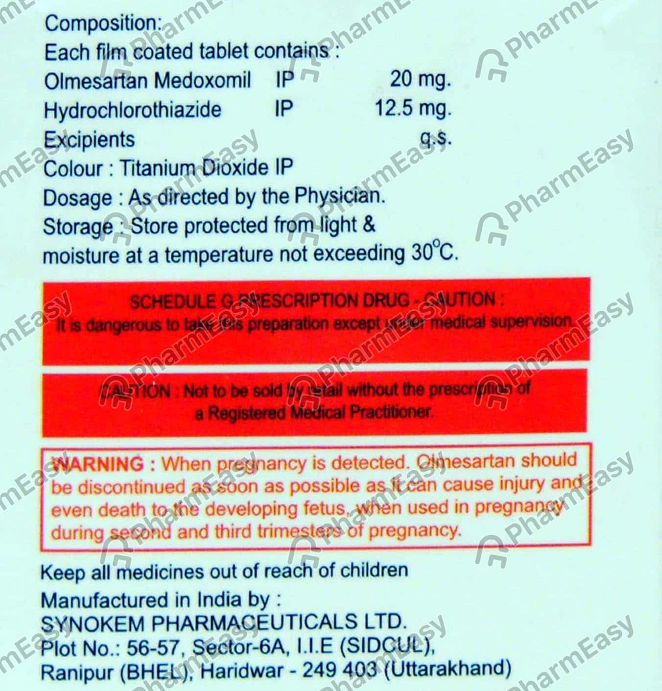 Olzox H 20mg Strip Of 10 Tablets: Uses, Side Effects, Price & Dosage ...