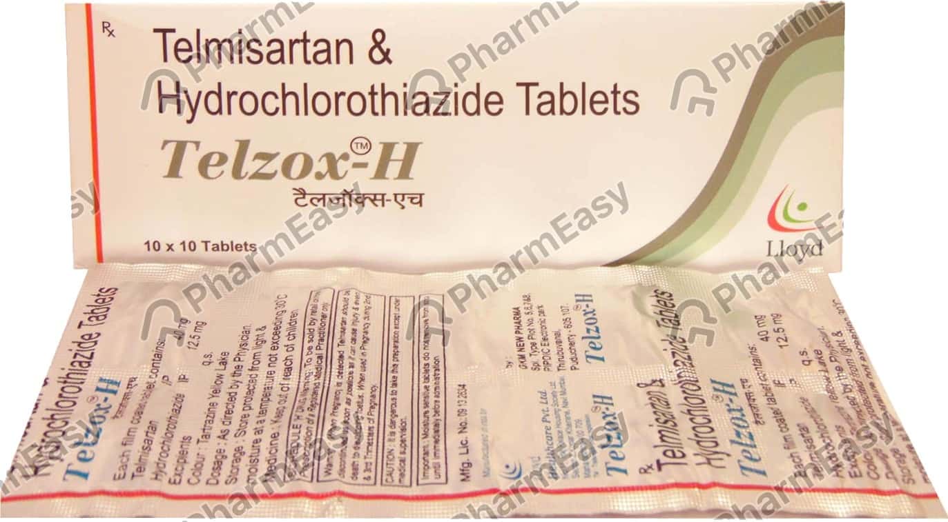 Telzox H 40mg Strip Of 10 Tablets: Uses, Side Effects, Price & Dosage ...