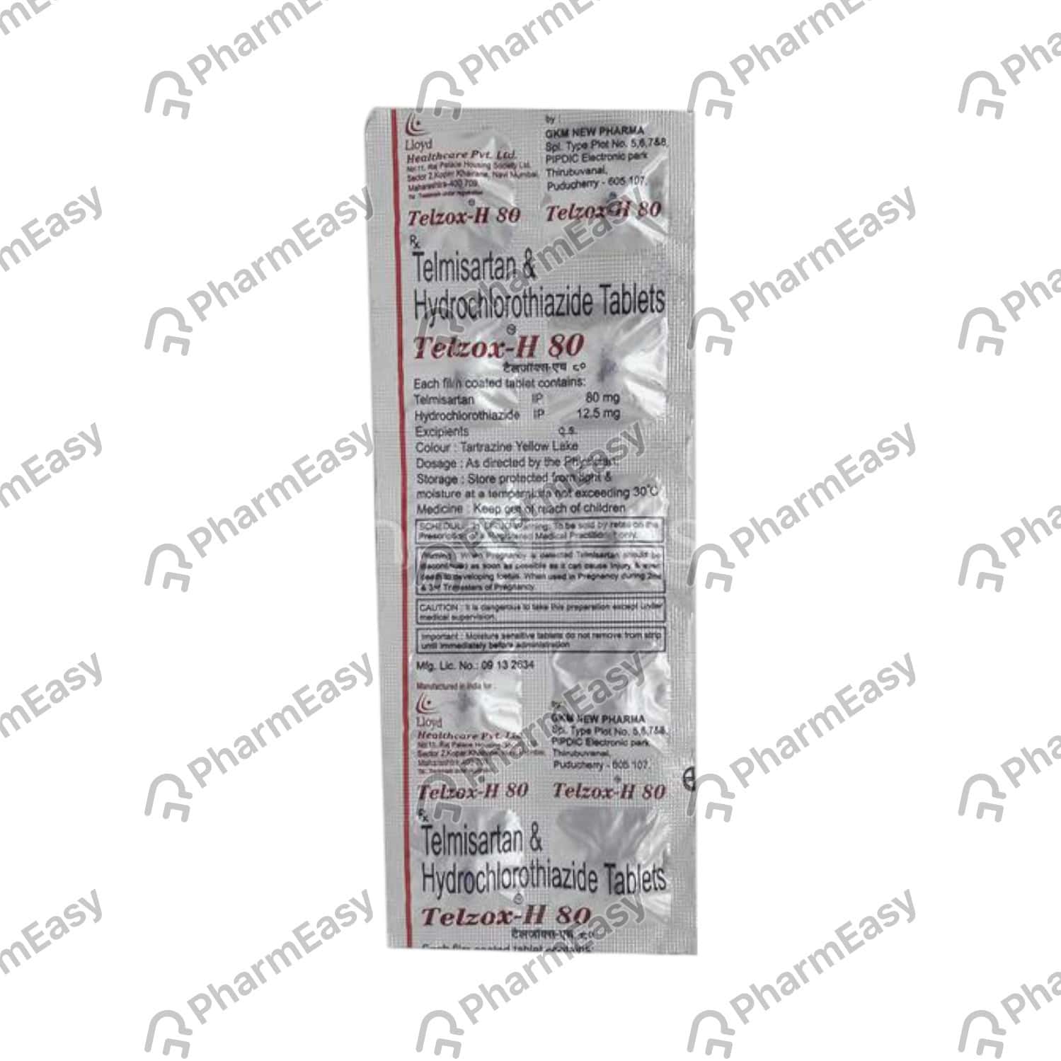 Telzox H 80mg Strip Of 10 Tablets: Uses, Side Effects, Price & Dosage ...
